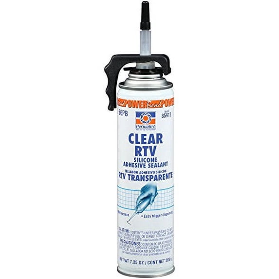 Permatex 85913 Clear RTV Silicone Adhesive Sealant, 7.25 oz. PowerBead ...