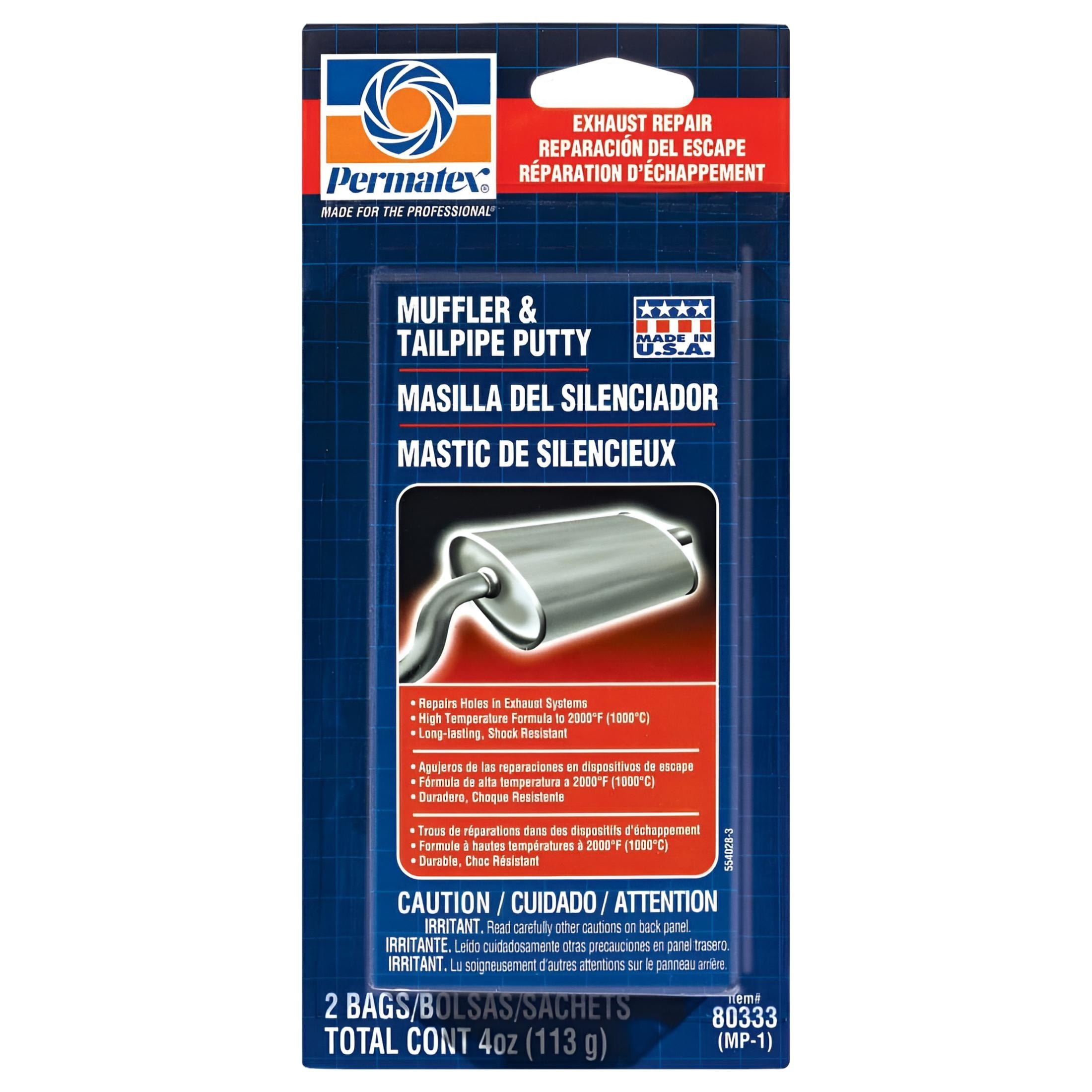 Permatex 88721 Muffler and Tailpipe Putty, 1.00" x 3.80" - Walmart.com