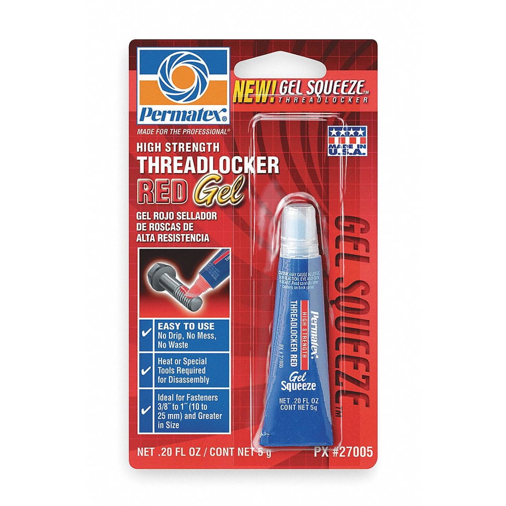 Permatex High Strength Threadlocker RED Gel Squeeze [27005] - Walmart.com
