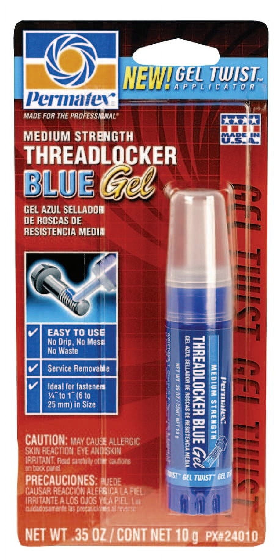 Permatex Medium Strength Blue Threadlockers, 10mL, 1 in Thread, Blue ...