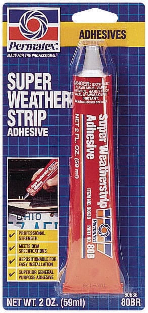 Permatex 80638 Super Weatherstrip Adhesive, 2 oz., Yellow - Walmart.com