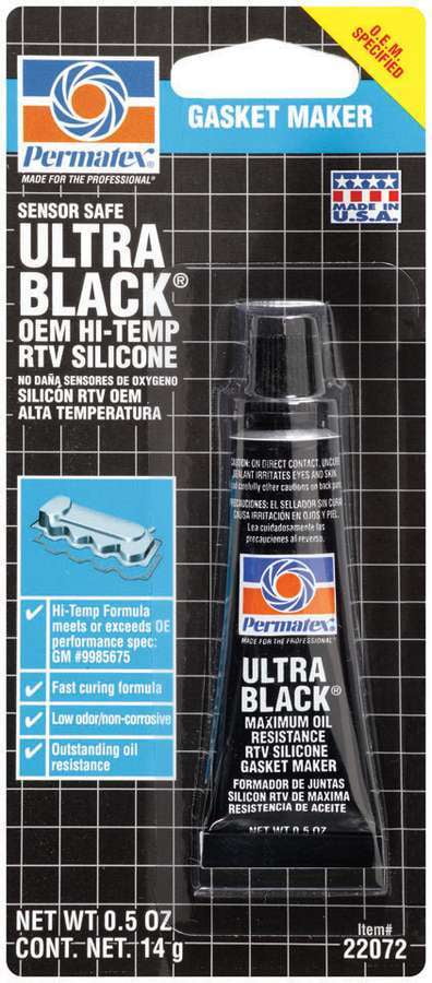 Permatex Ultra Black Hi- Temp RTV Silicone 0.5oz. - Walmart.com