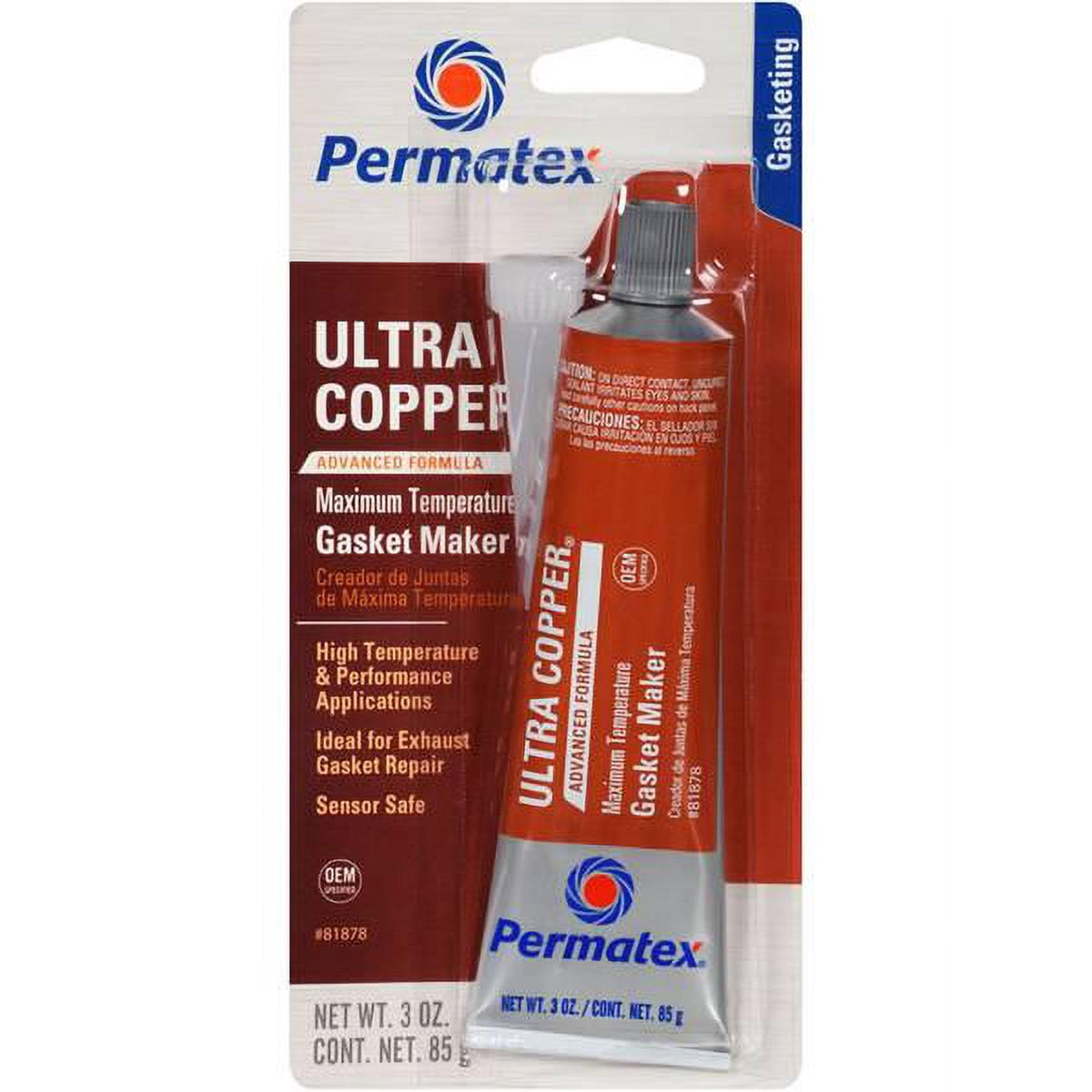 Permatex Ultra Copper Maximum Temperature Rtv Silicone Gasket Maker