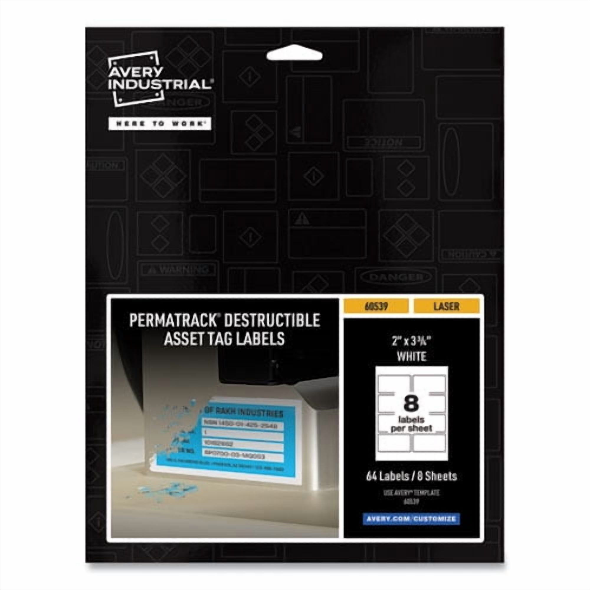 Permatrack Destructible Asset Tag Labels, Laser Printers, 2 X 3.75 ...