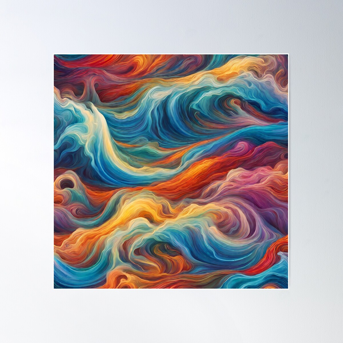 Permeating Colors Poster Wall Art, Modern Wall Decor For Living Room ...
