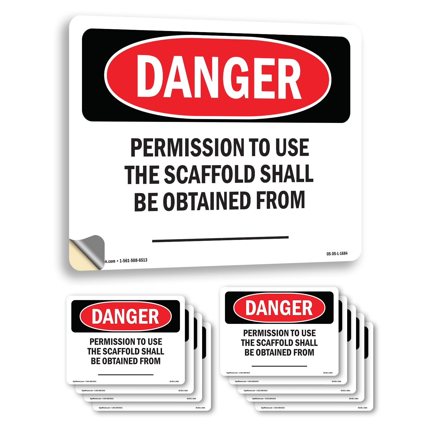 Permission To Use The Scaffold Obtained from OSHA Danger Vinyl Decal ...