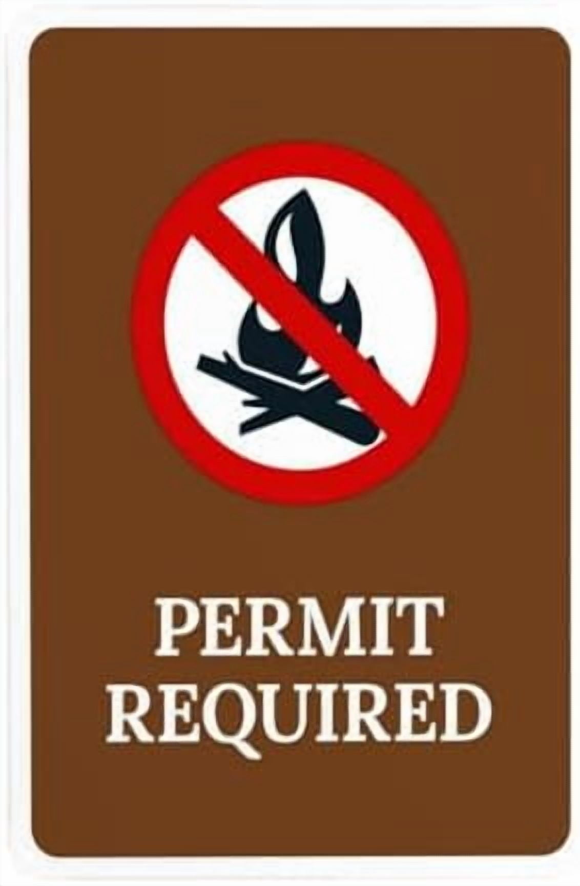 Permit Required With Symbol Warning Sign, Rules Security Metal Signs ...