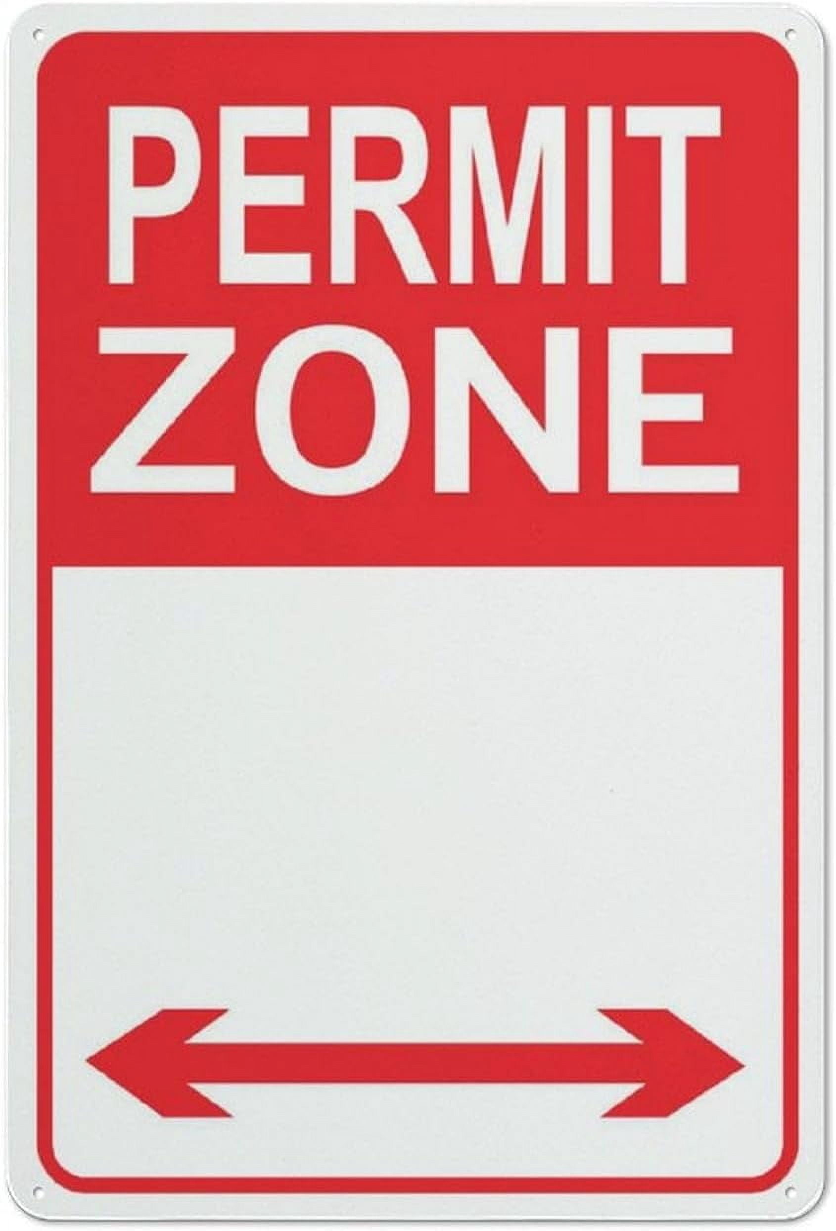 Permit Zone Directions Sign Funny Decor for House Door Office Business ...