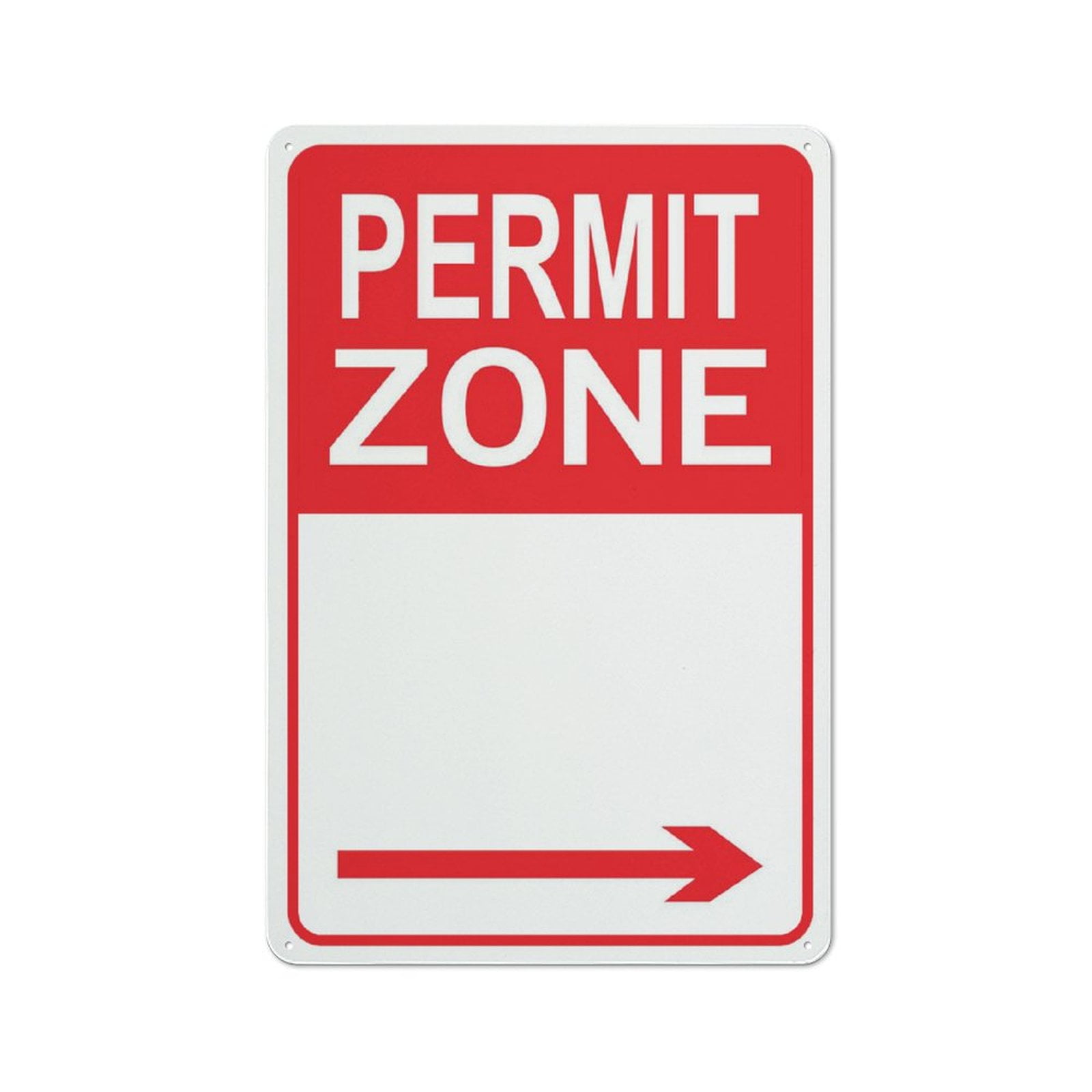 Permit Zone Right Sign Outdoor Metal Sign - 12 X 8 Metal Signs For ...
