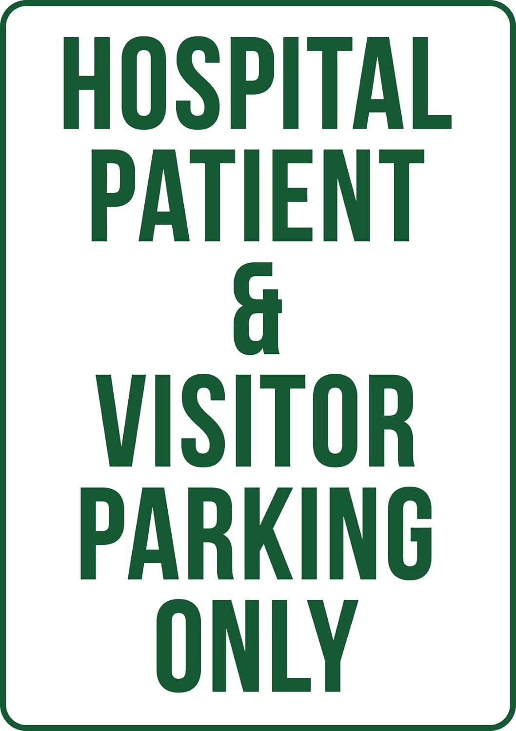 Permitted Parking Area For Hospital Visitors Sign Portrait Hospital ...