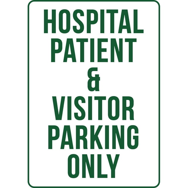 Permitted Parking Area For Hospital Visitors Sign Portrait Hospital ...