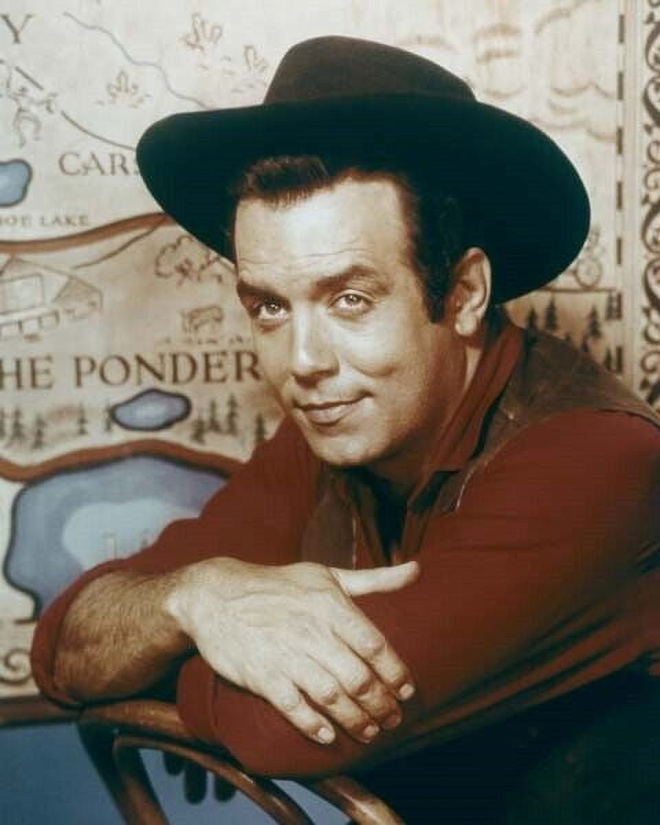 Pernell Roberts as Adam Cartwright with Ponderosa map behind Bonanza ...