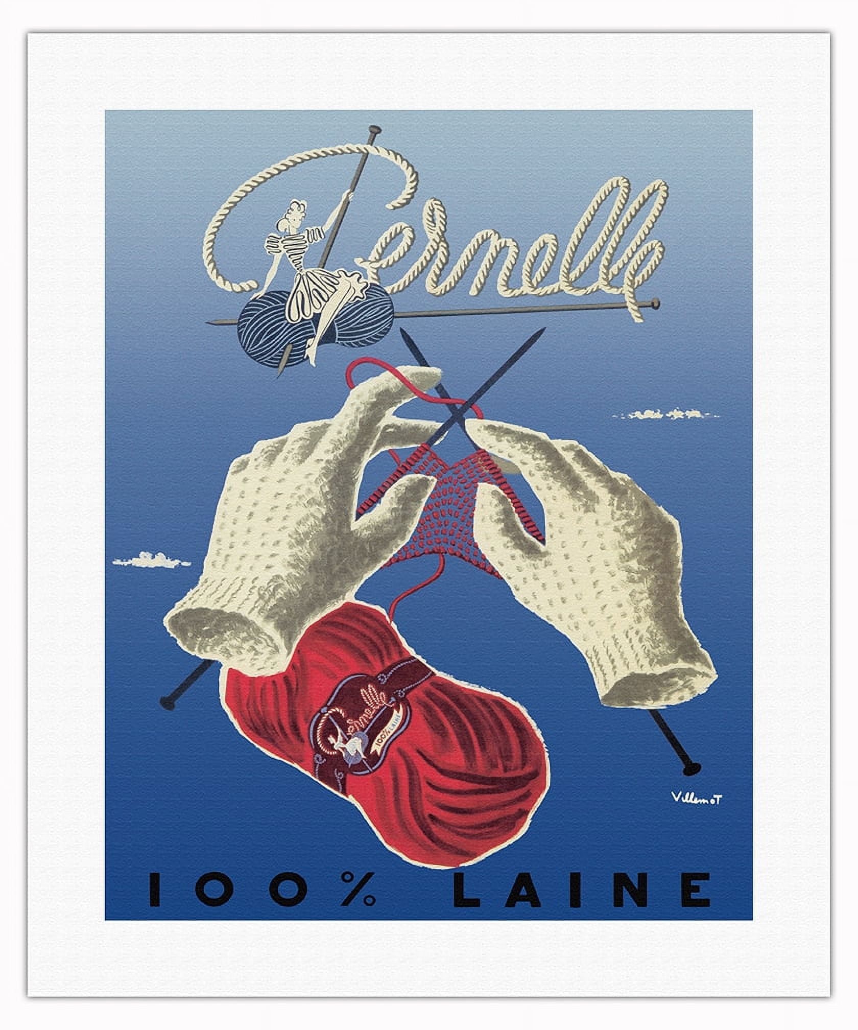 Pernelle Yarn - 100% Wool (Laine) - Vintage French Advertising Poster ...