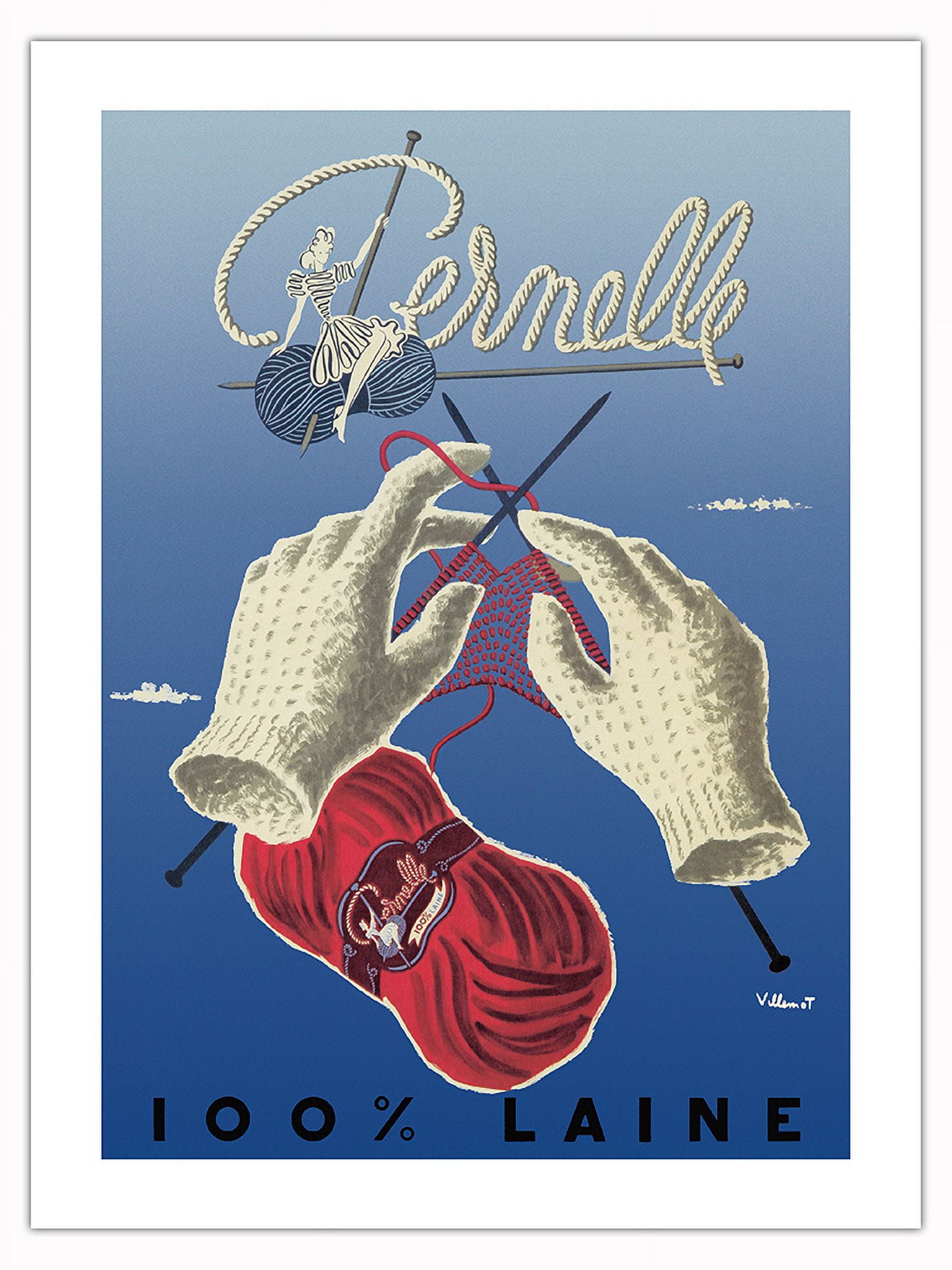 Pernelle Yarn - 100% Wool (Laine) - Vintage French Advertising Poster ...