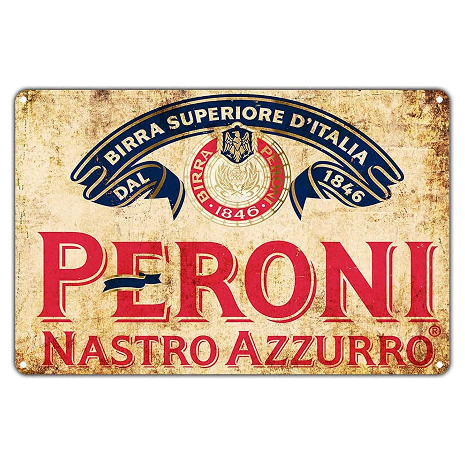 Peroni Nastro Azzurro Beer 1846 Vintage Wall Dcor Art Metal Bar Pub ...