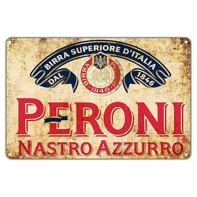 Peroni Nastro Azzurro Beer 1846 Vintage Wall Dcor Art Metal Bar Pub ...