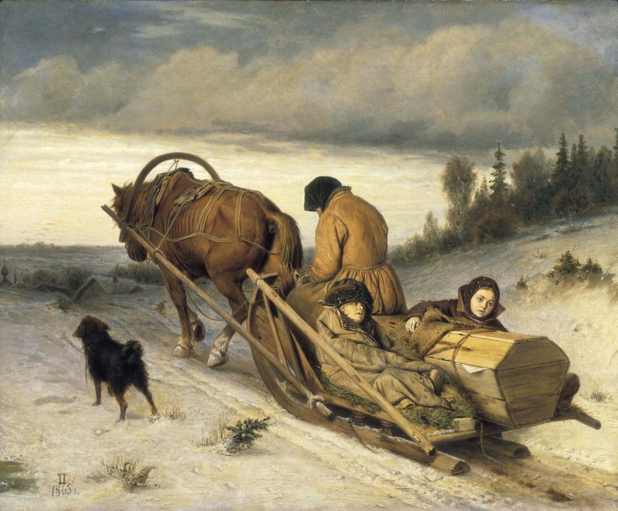 Perov Vasily (1833-1882). Seeing-Off Of The Dead Man. 1865. Oil On ...