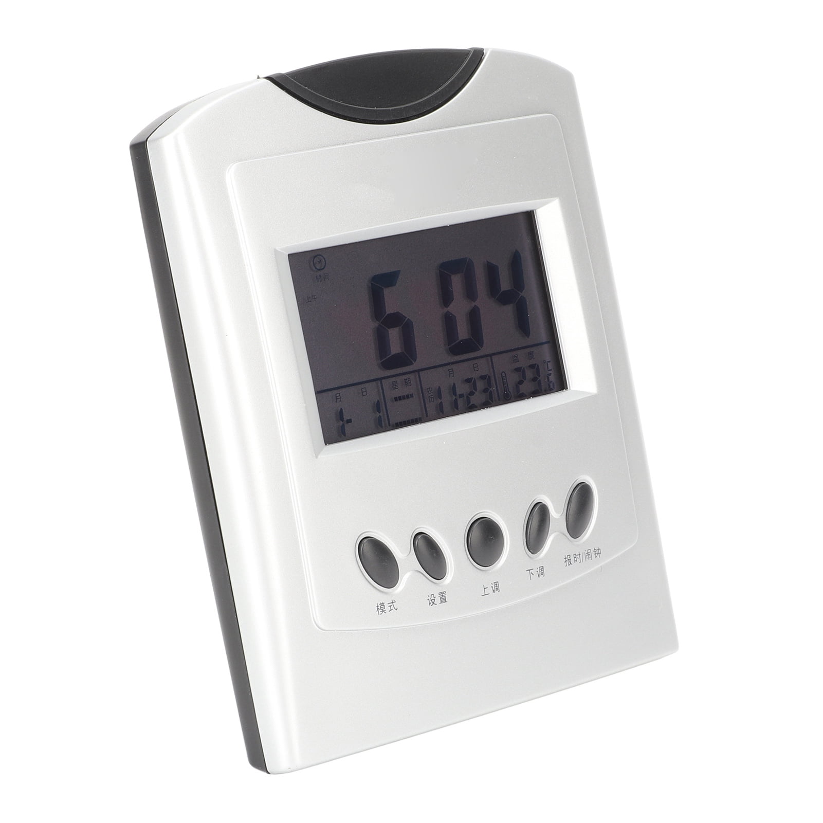 Perpetual Calendar Clock Alarm Electric with Night Light Temp Display ...