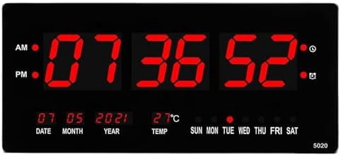 Perpetual Calendar Digital Clock, Red Number LED Electric Clock with ...