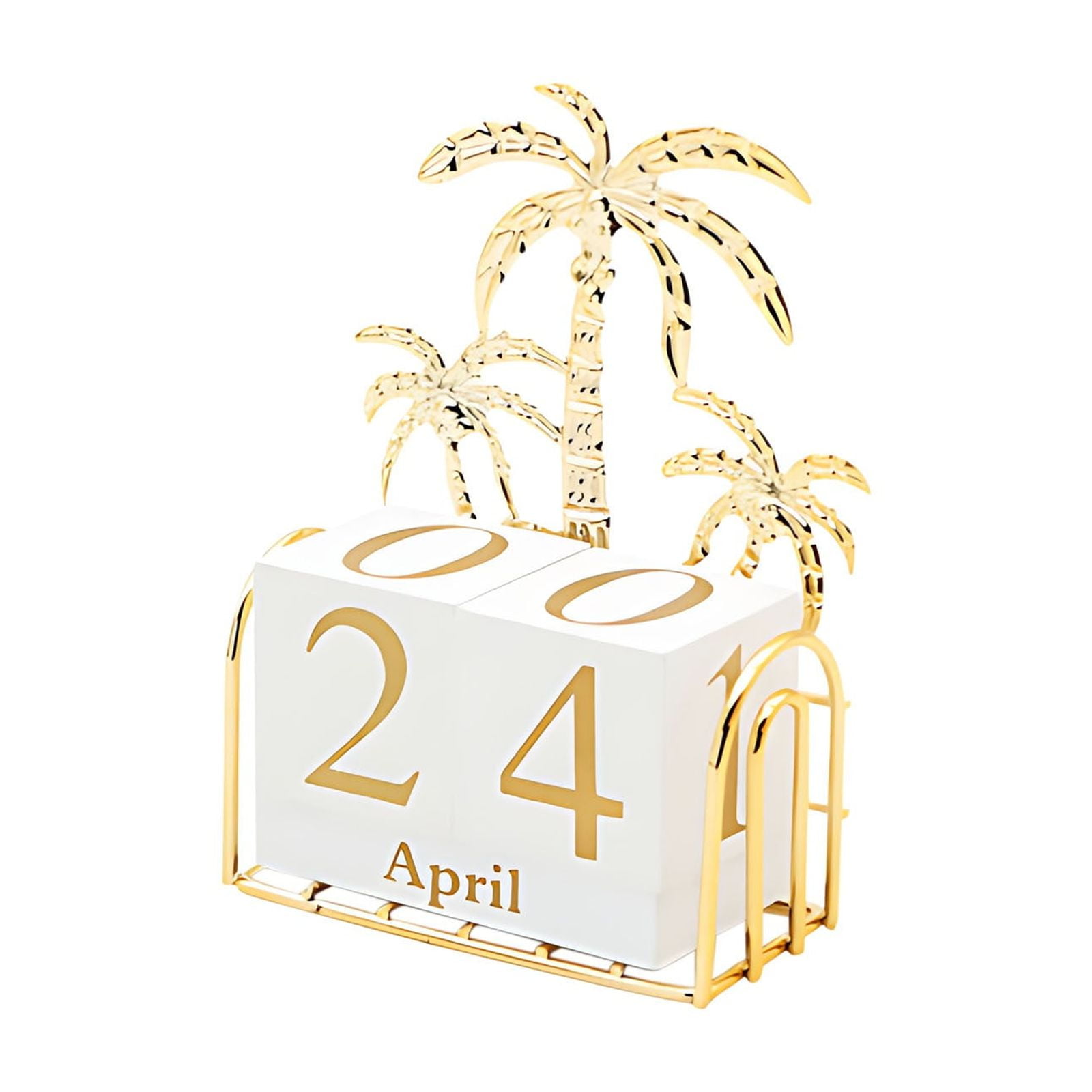 Perpetual Calendar Vintage Rustic Wooden Block Calendar Month Date ...
