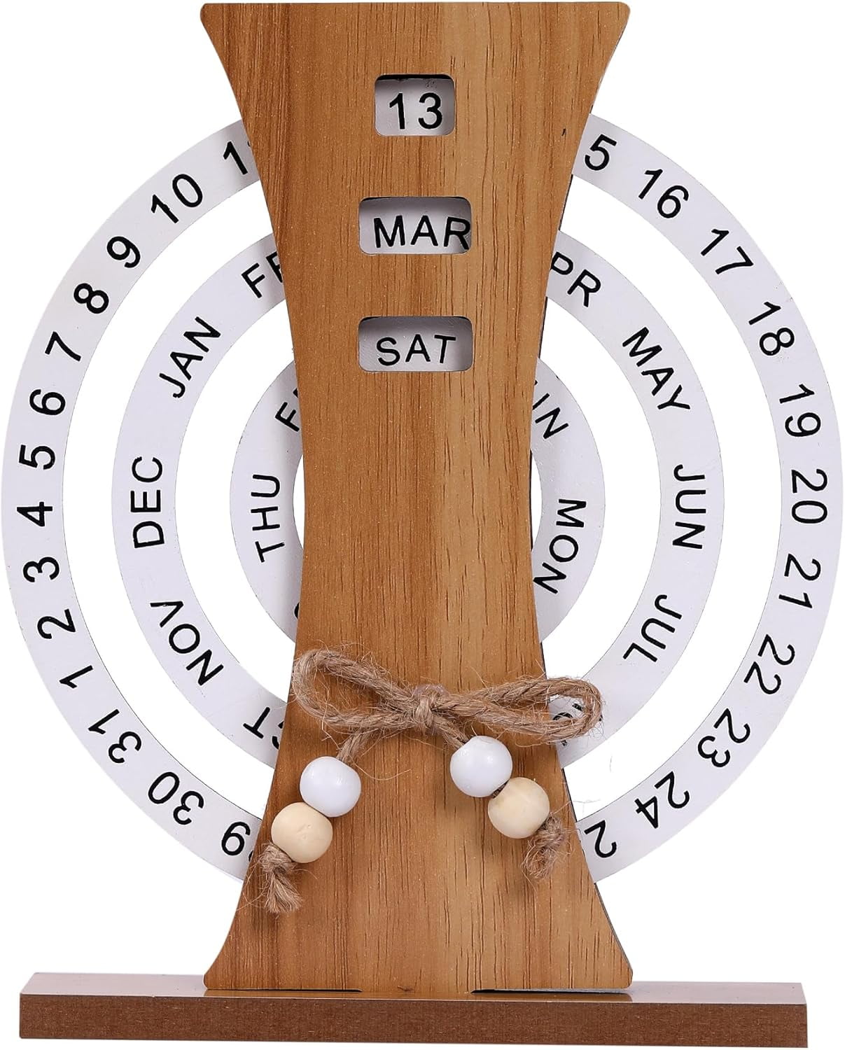 Perpetual Calendar, Wooden Disc Perpetual Desk Calendar, Wooden Disc ...