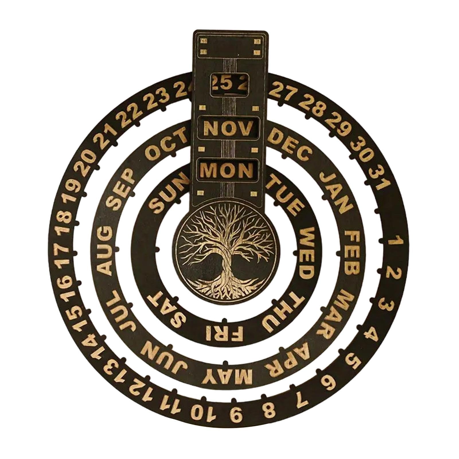 Perpetual Calendars Wooden, Rotating Perpetual Calendar, Wooden Disc ...