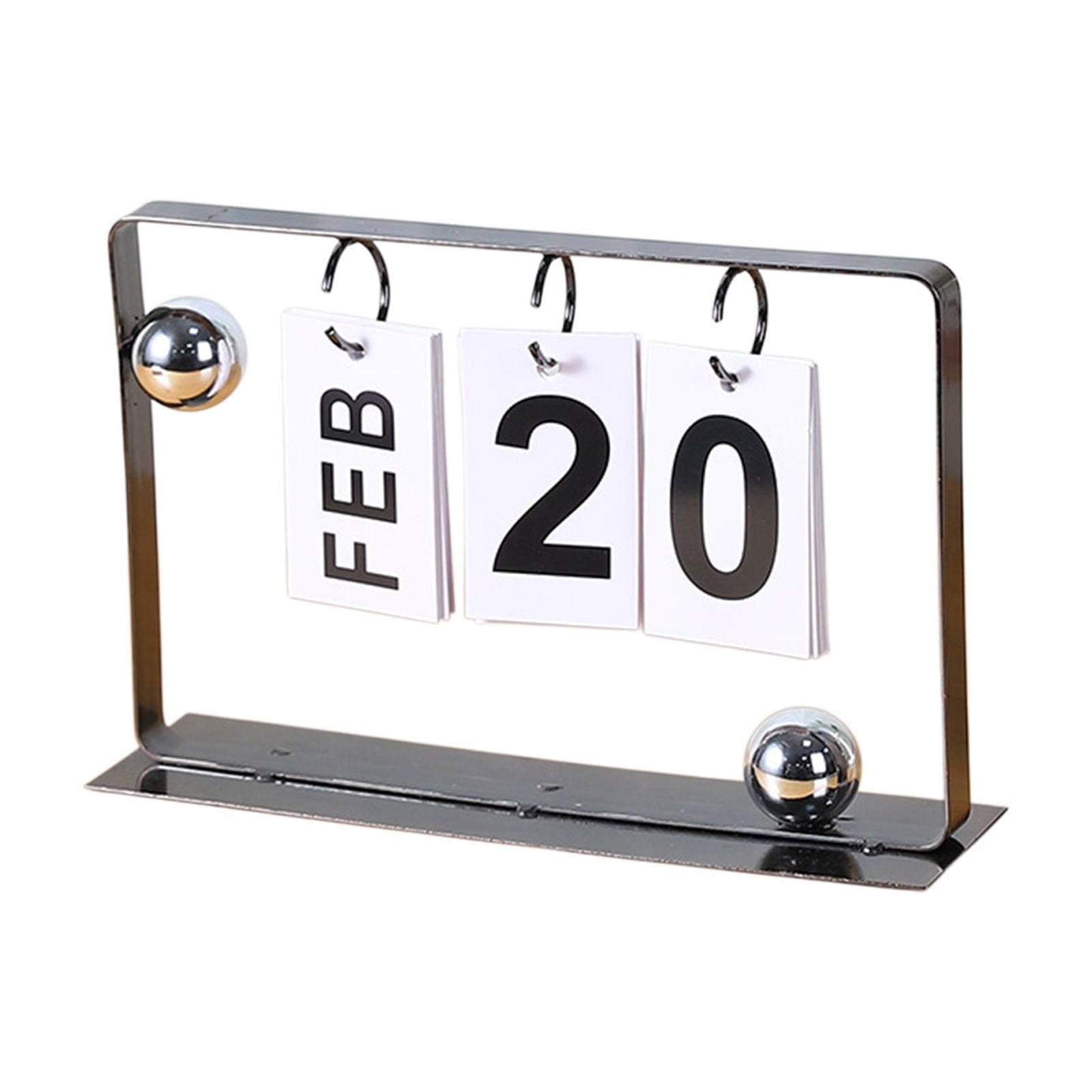 Perpetual Desk Calendar Stand up Metal Flipping Calendar Reusable Large ...