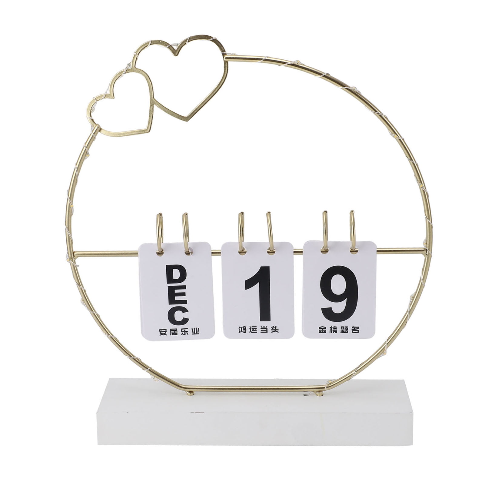 Perpetual Flip Calendar With LED Light Durable Construction Metal Art ...