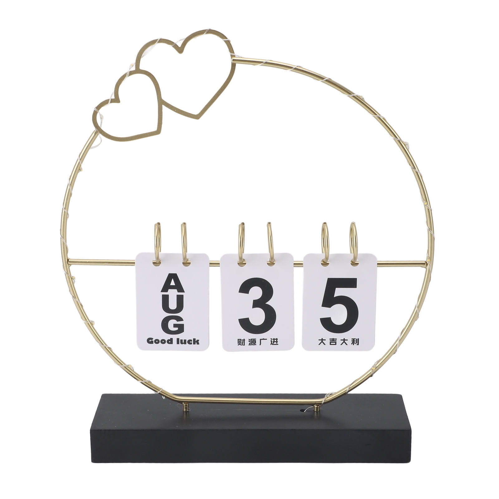 Perpetual Flip Calendar With LED Light Durable Construction Metal Art ...