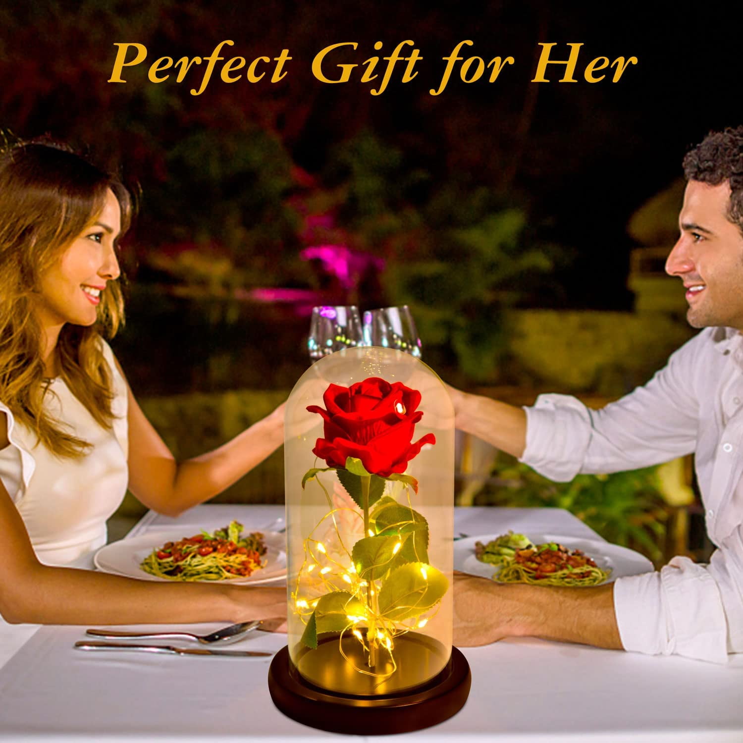 Perpetual Flower Red Rose Night Light, Gifts for Women - Walmart.com