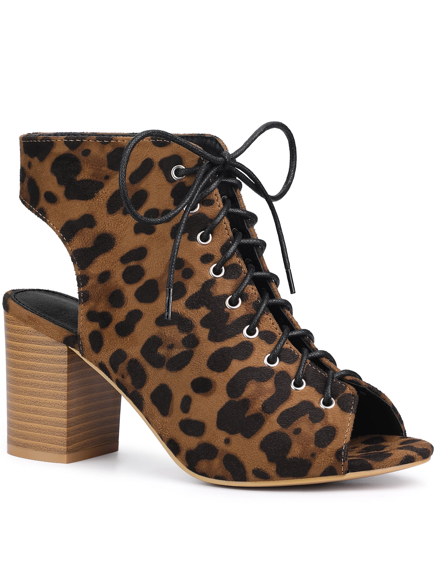 Perphy Womens Peep Toe Slingback Block Heel Ankle Boots