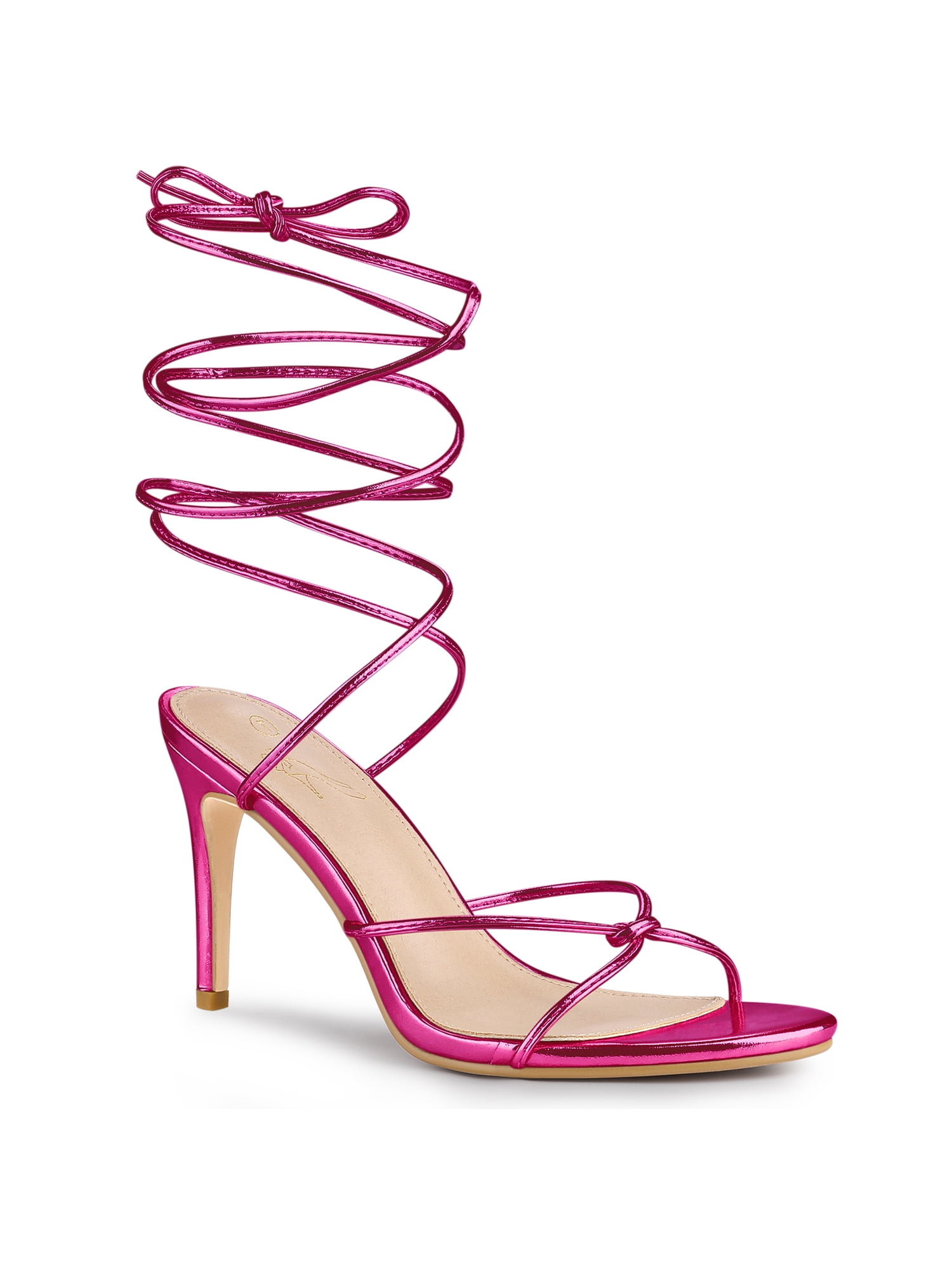 BLISSFUL STEP Lace Up Slingback Strappy Stiletto Heels Sandals for ...