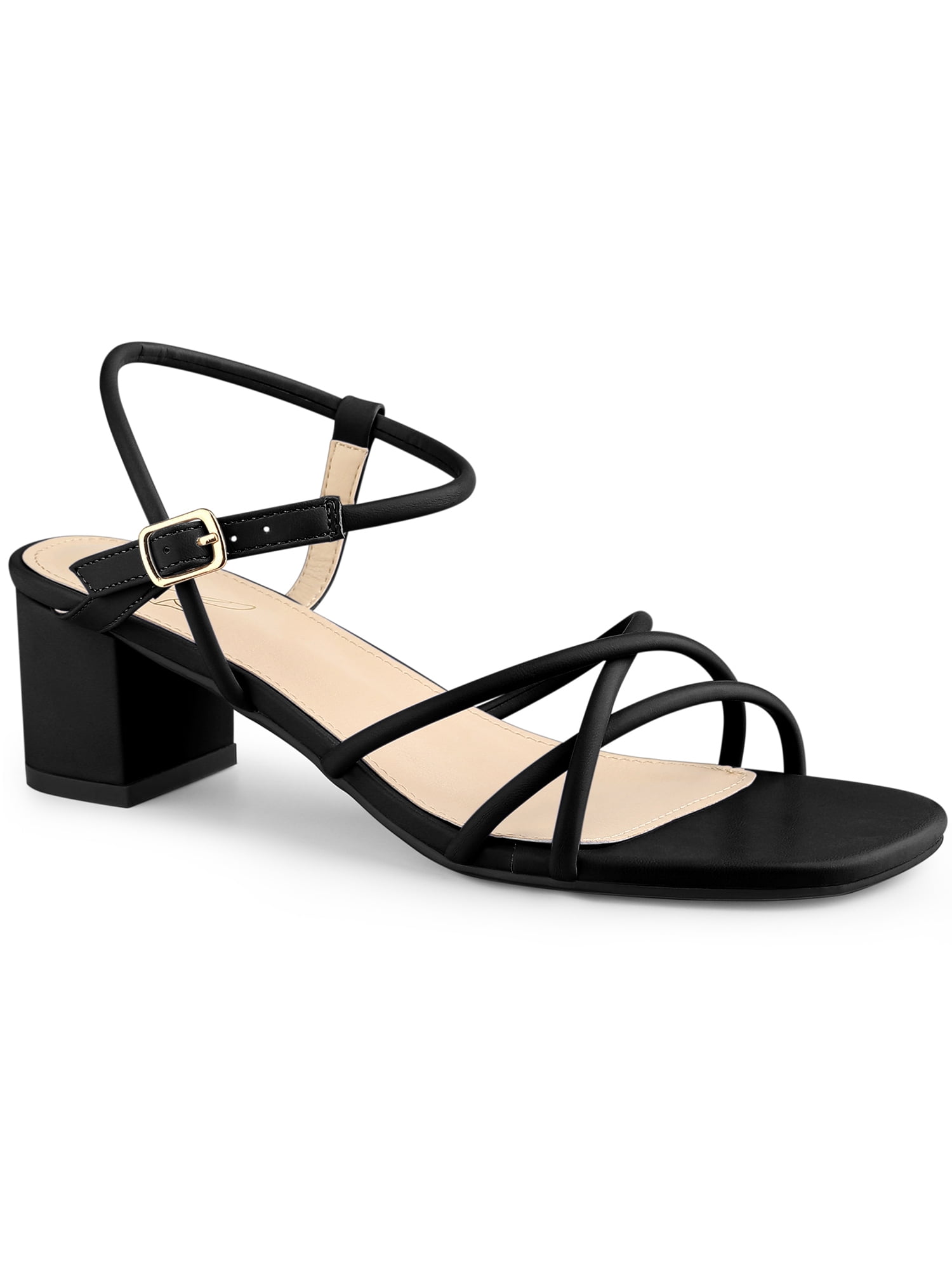 Perphy Open Toe Slingback Block Heel Sandals for Women Black (Size 7 ...