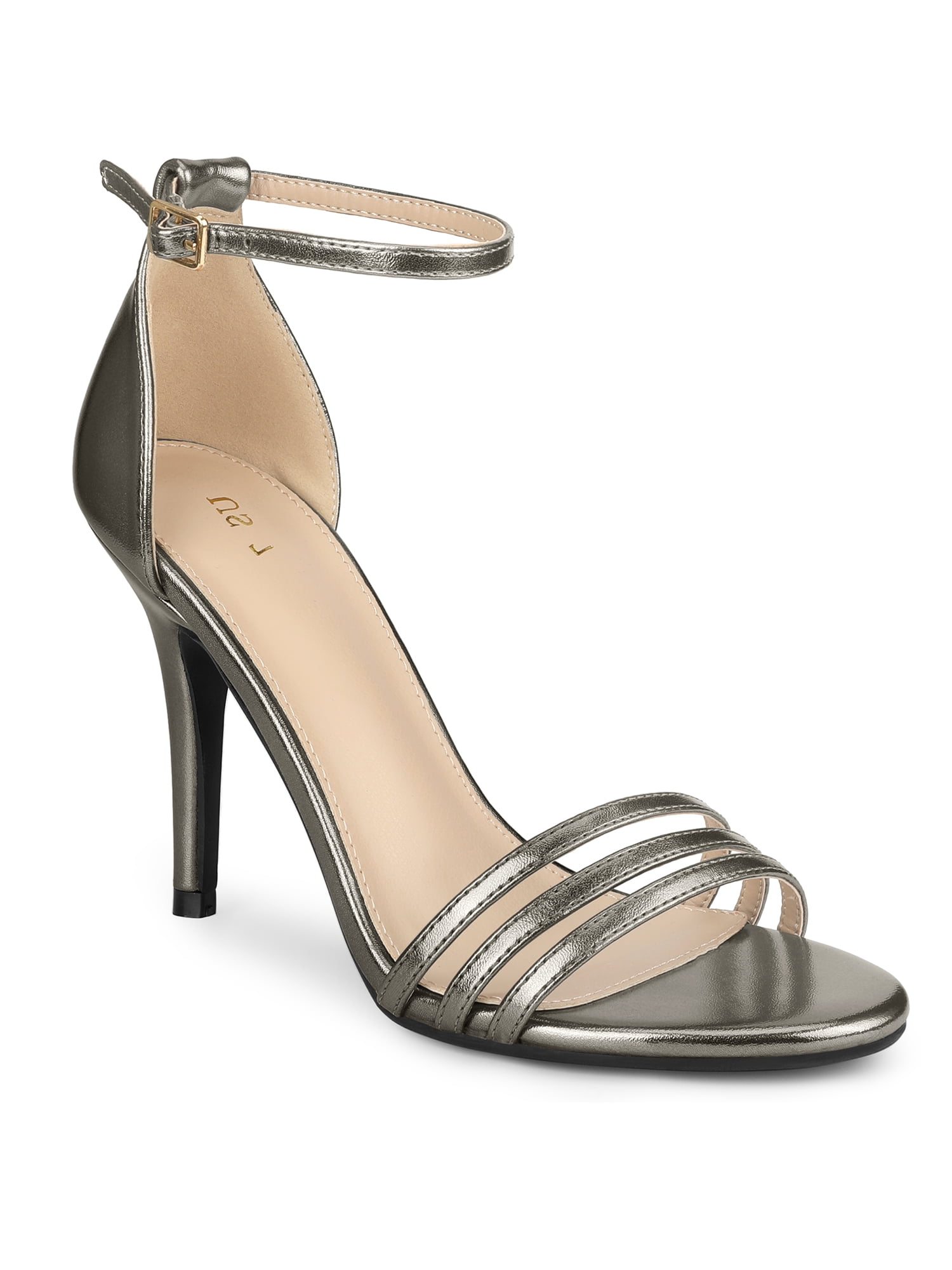 BLISSFUL STEP Open Toe Strappy Ankle Strap Stiletto Heel Sandals for ...