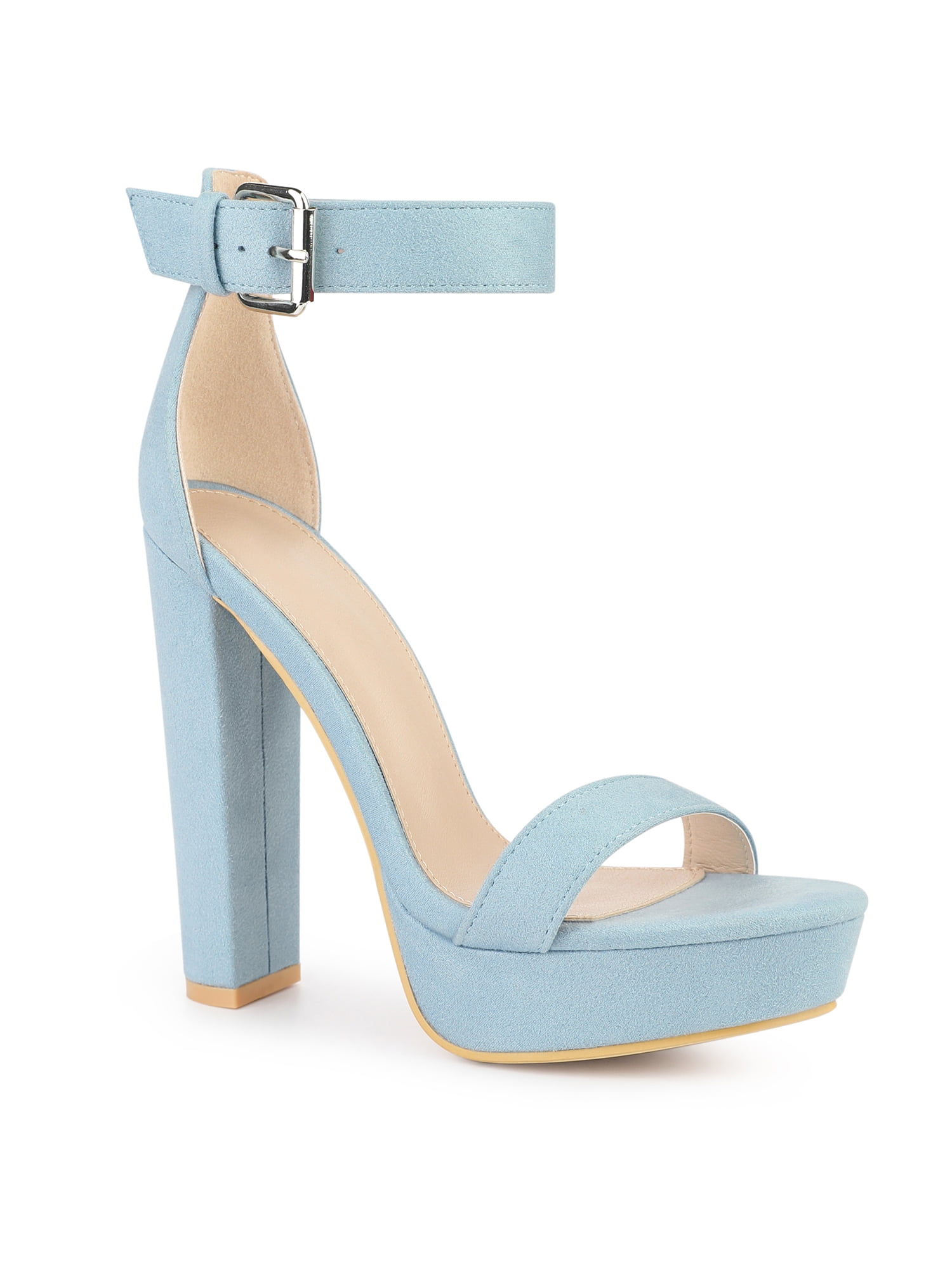 BLISSFUL STEP Outfit Women's Shoes Faux Suede Platform Block Heel Ankle ...