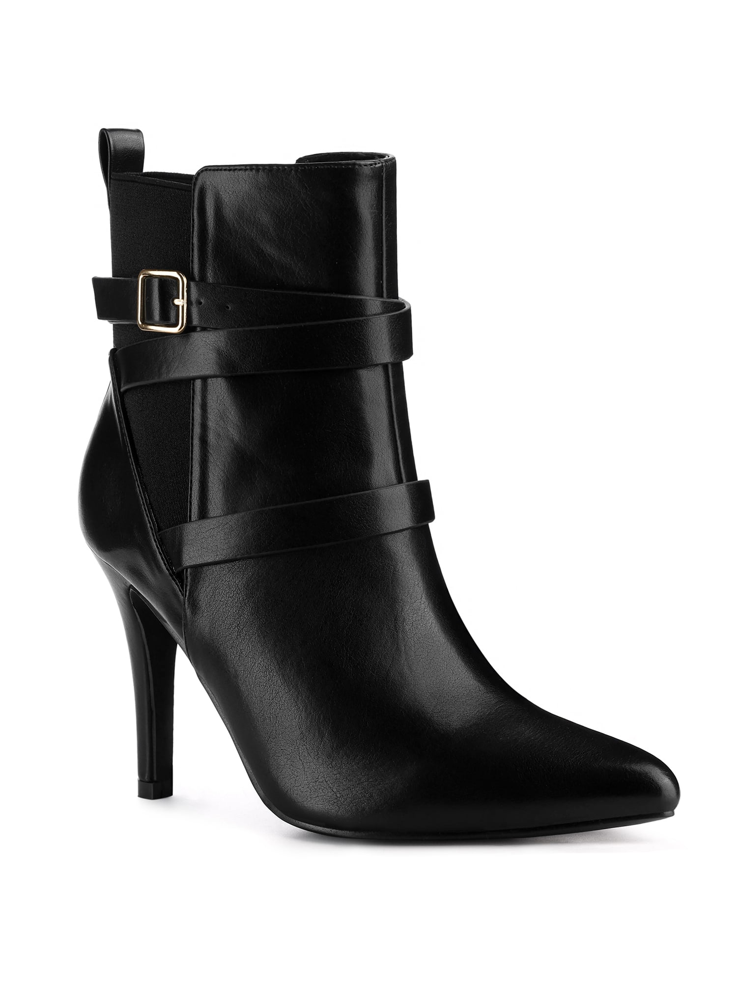 Perphy Pointy Toe Elastic Cross Straps Stiletto Heel Ankle Boots for ...