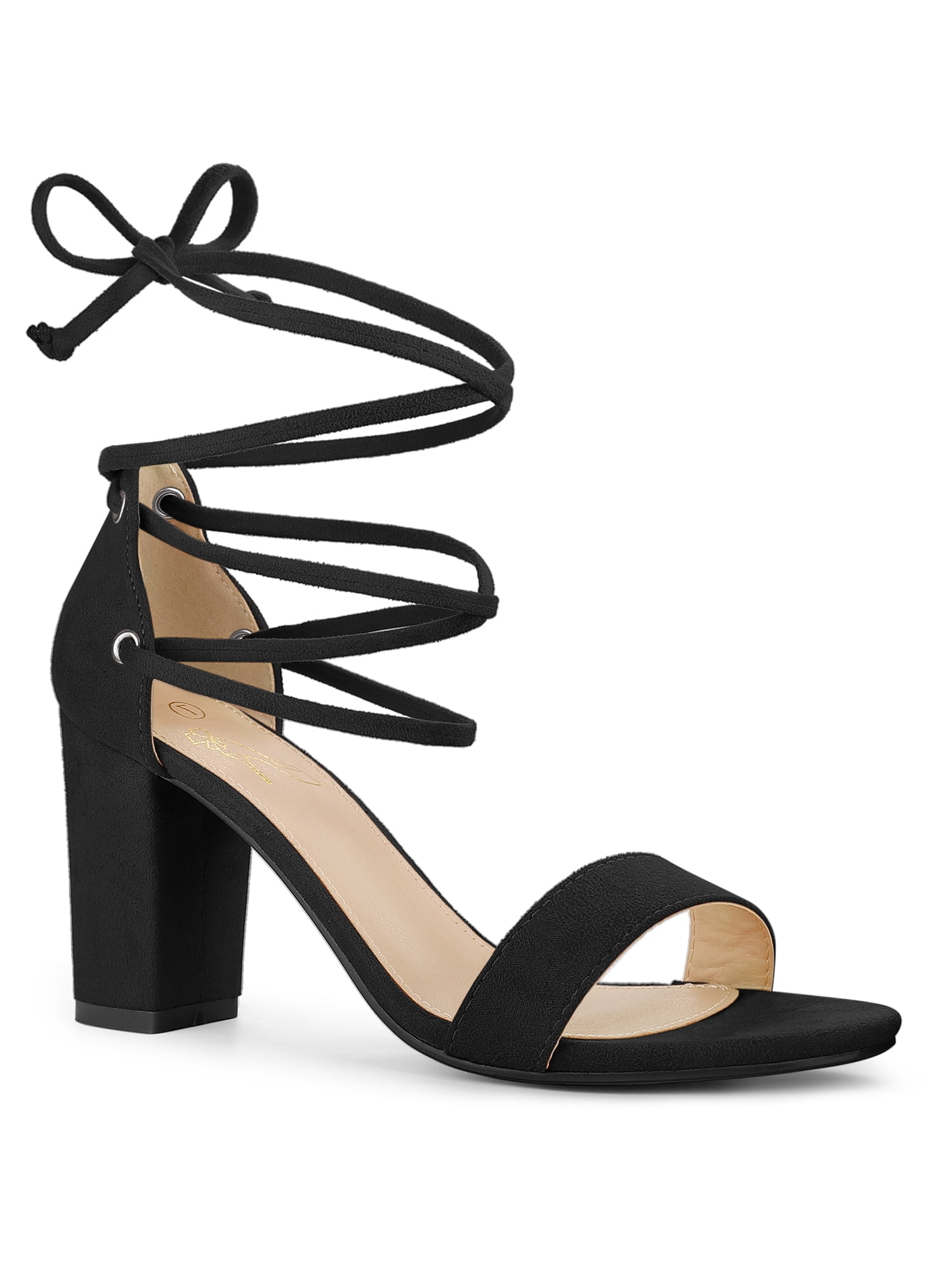 Perphy Strappy Lace Up Block High Heel Sandals for Women - Walmart.com