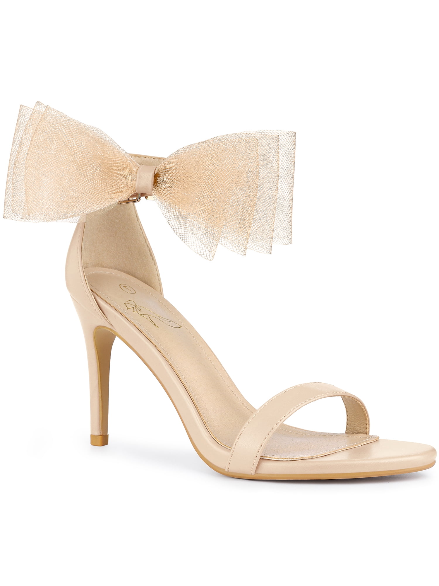 BLISSFUL STEP Women's Open Toe Ankle Strap Bow Tie Stiletto High Heels ...