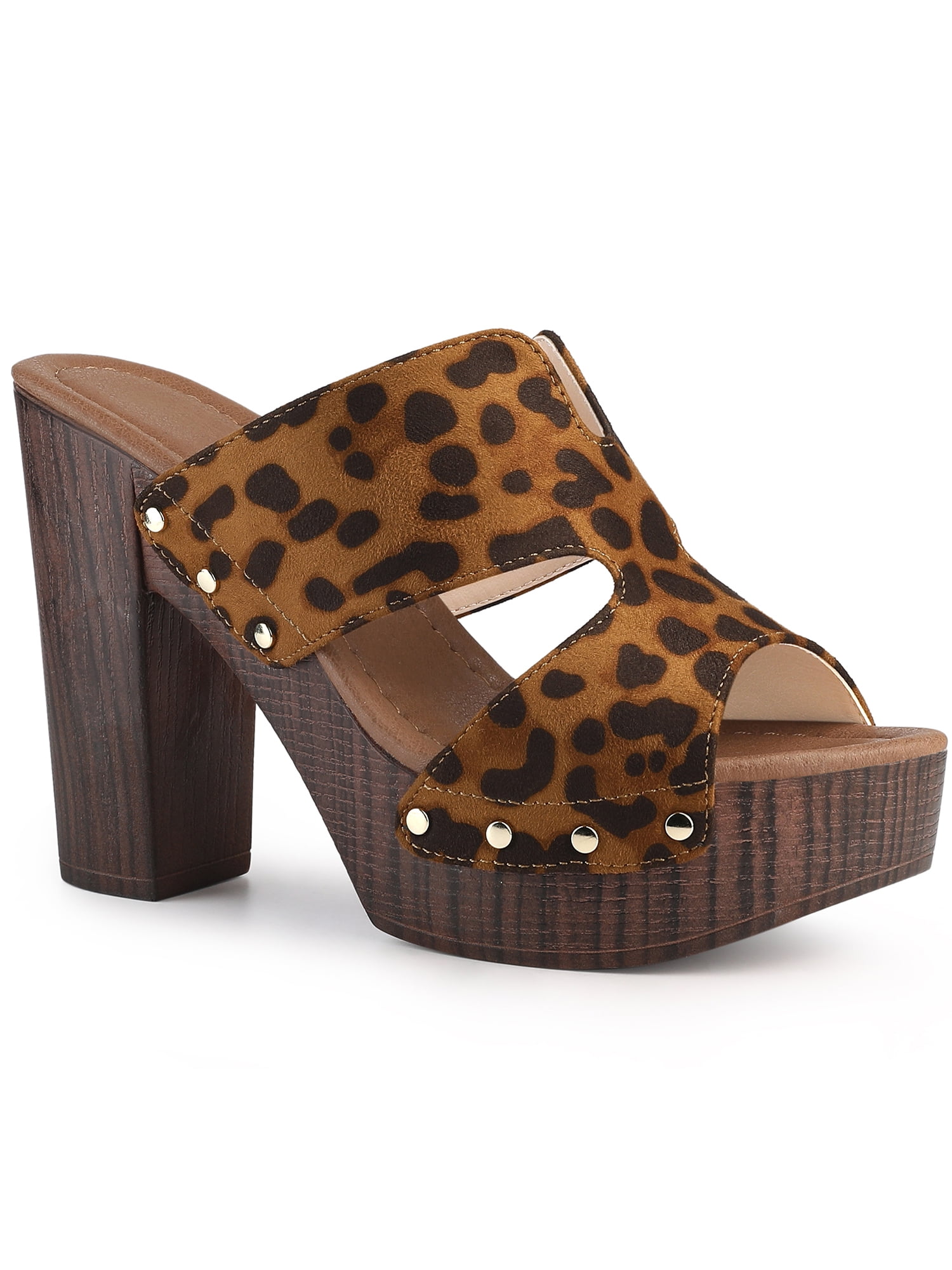 BLISSFUL STEP Women's Platform High Block Heel Slides Sandals - Walmart.com