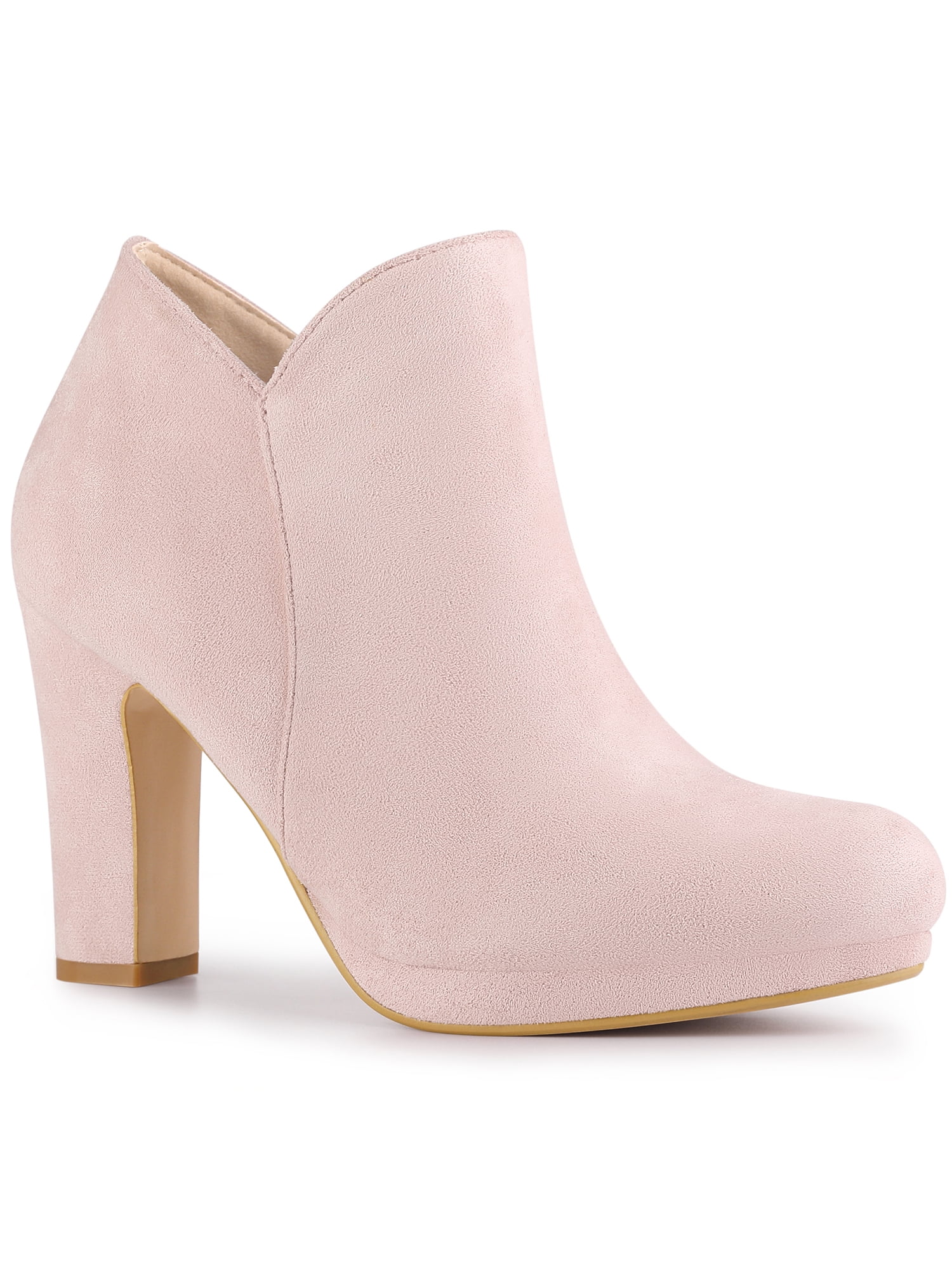 Perphy Women's Round Toe Platform Block Heels Ankle Booties - Walmart.com