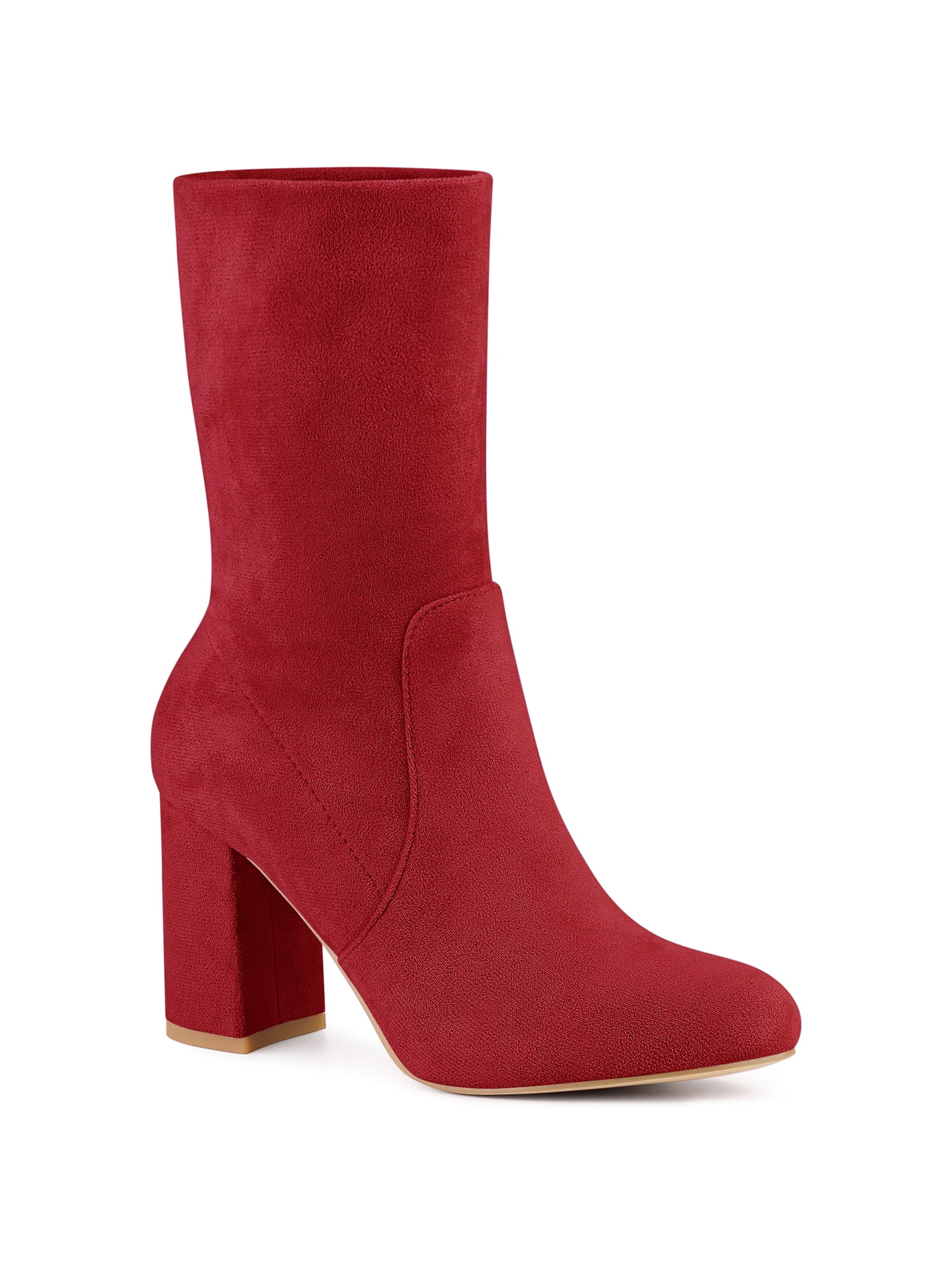 Perphy Women's Rounded Toe Block Heel Foldable Ankle Boots - Walmart.com