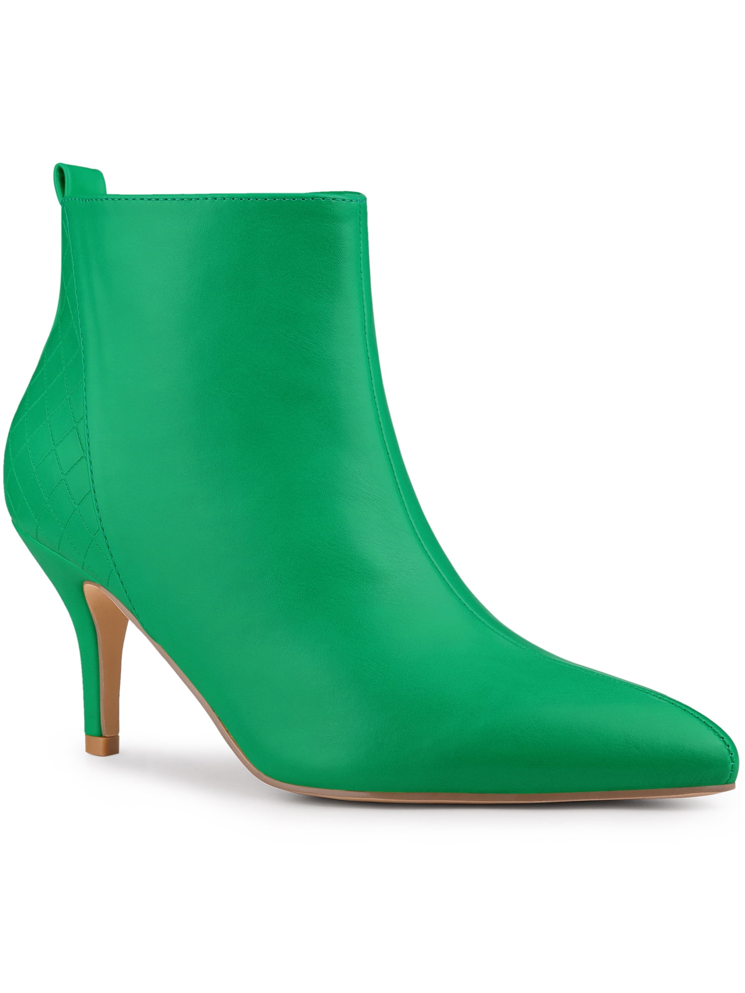 BLISSFUL STEP Women's Side Zip Pointy Toe Stiletto Heel Ankle Boots ...