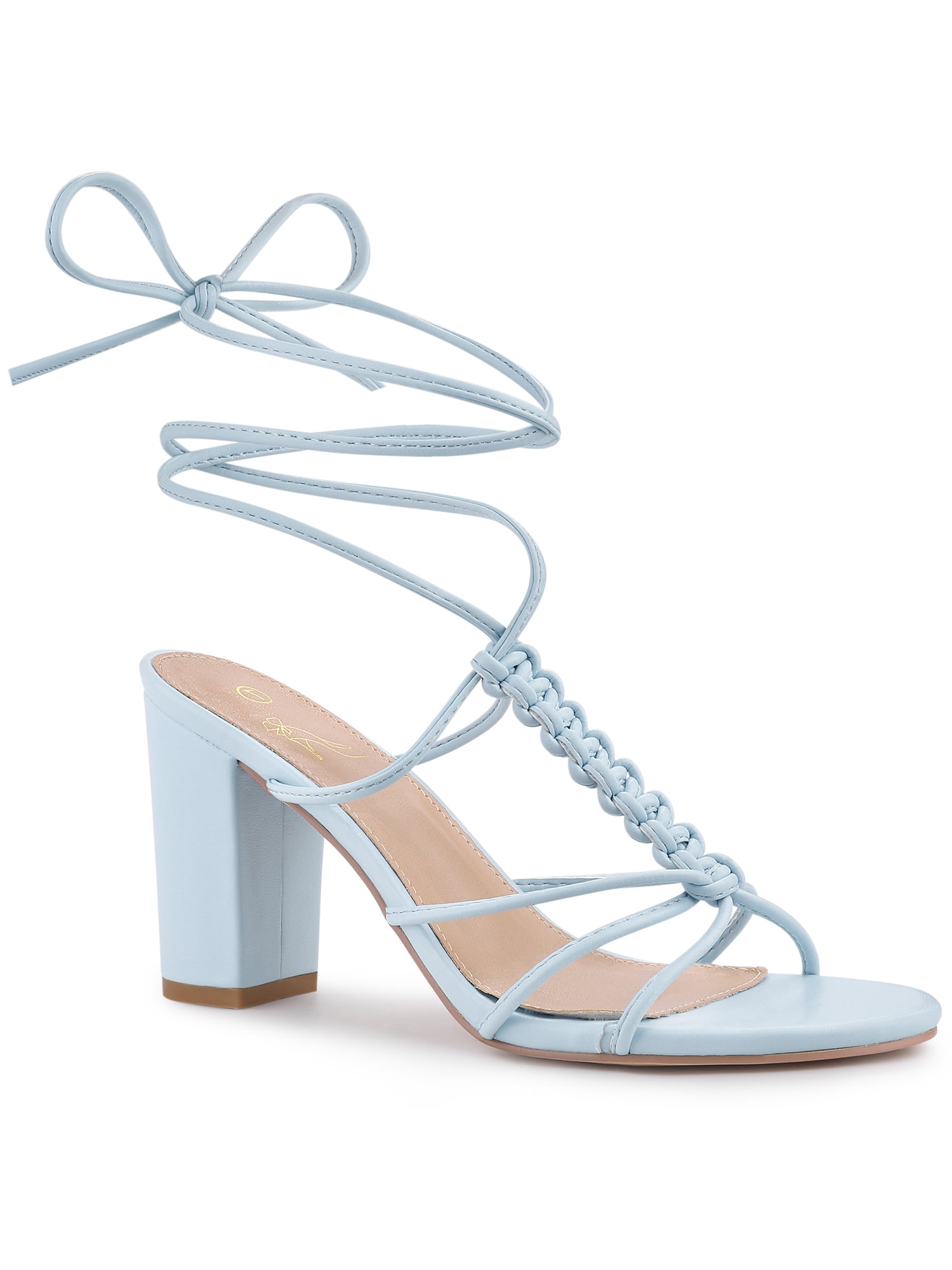 Perphy Woven Braided Heel Slingback Block Heels Sandals for Women ...