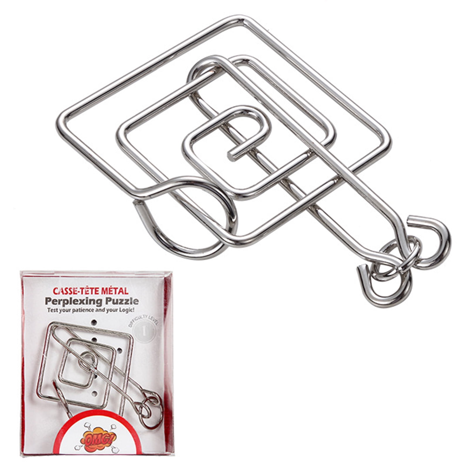 Perplexing Puzzle Metal Wire Puzzle Key Puzzle Brain Teasers Games Iq ...