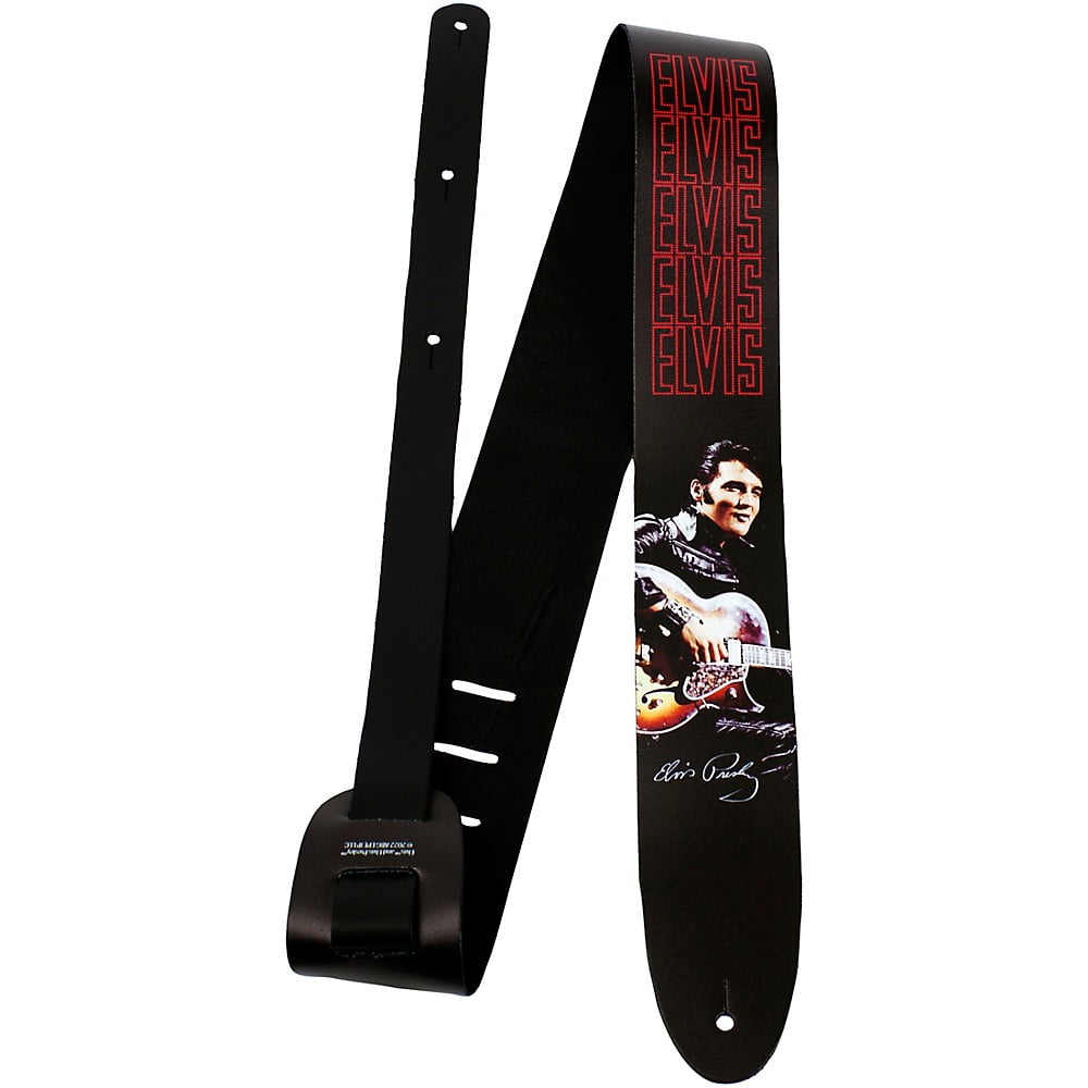 Perri's Adjustable Elvis '68 Comeback Leather Guitar Strap, 2.5 in Wide ...