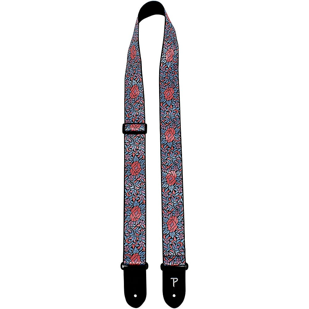 Perri's 2" Jacquard Guitar Strap - Pink and Blue Flower 2 in. - Walmart.com