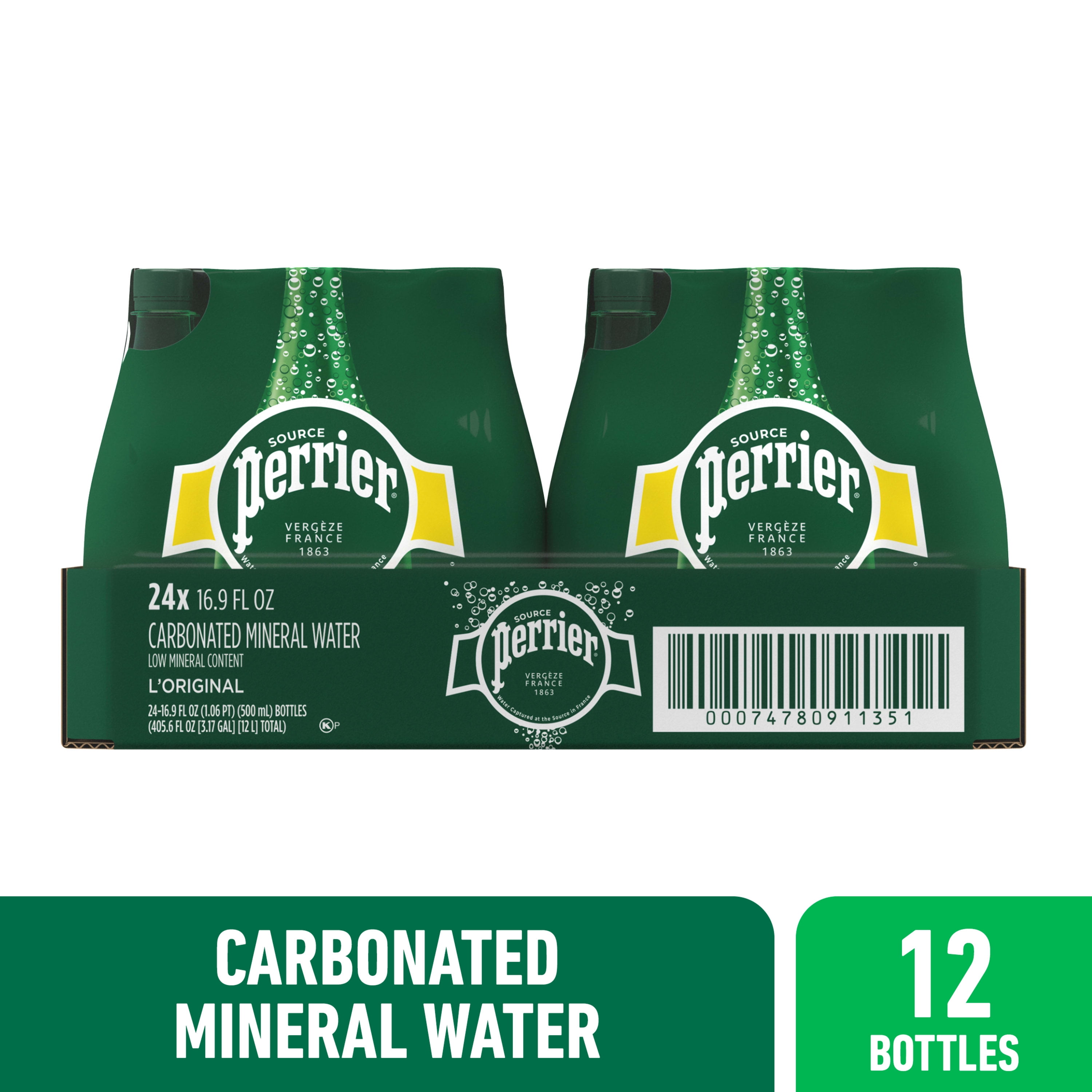 Perrier Carbonated Mineral Water, 405.6 fl oz, 24 Pack Plastic Water Bottles - Walmart.com