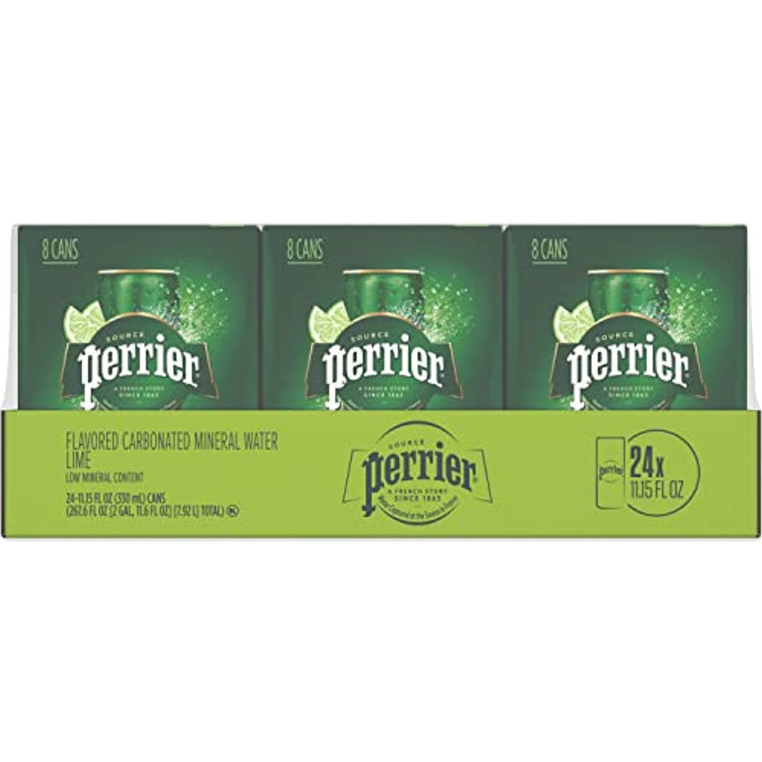 Perrier Lime Flavored Unsweetened Sparkling Water, 11.15 Fl Oz Cans (24 Count) - Walmart.com