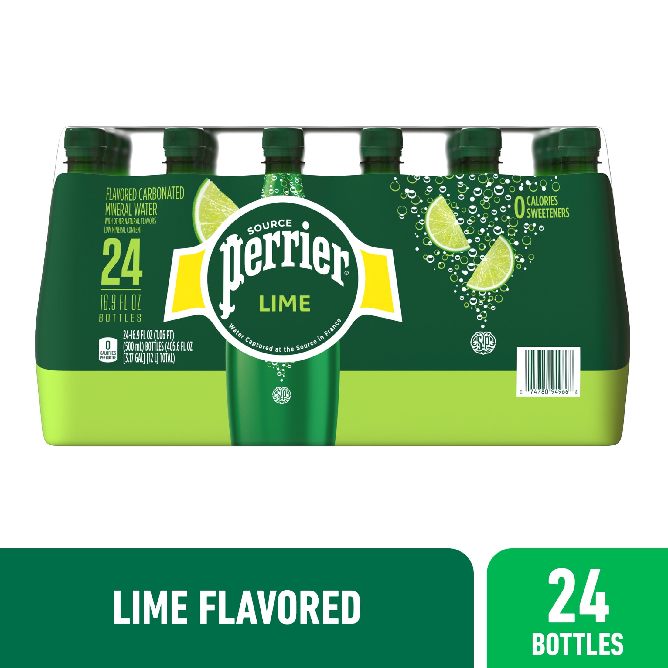 Perrier Lime Flavored Sparkling Water, 405.6 fl oz, 24 Pack Plastic Water Bottles - Walmart.com