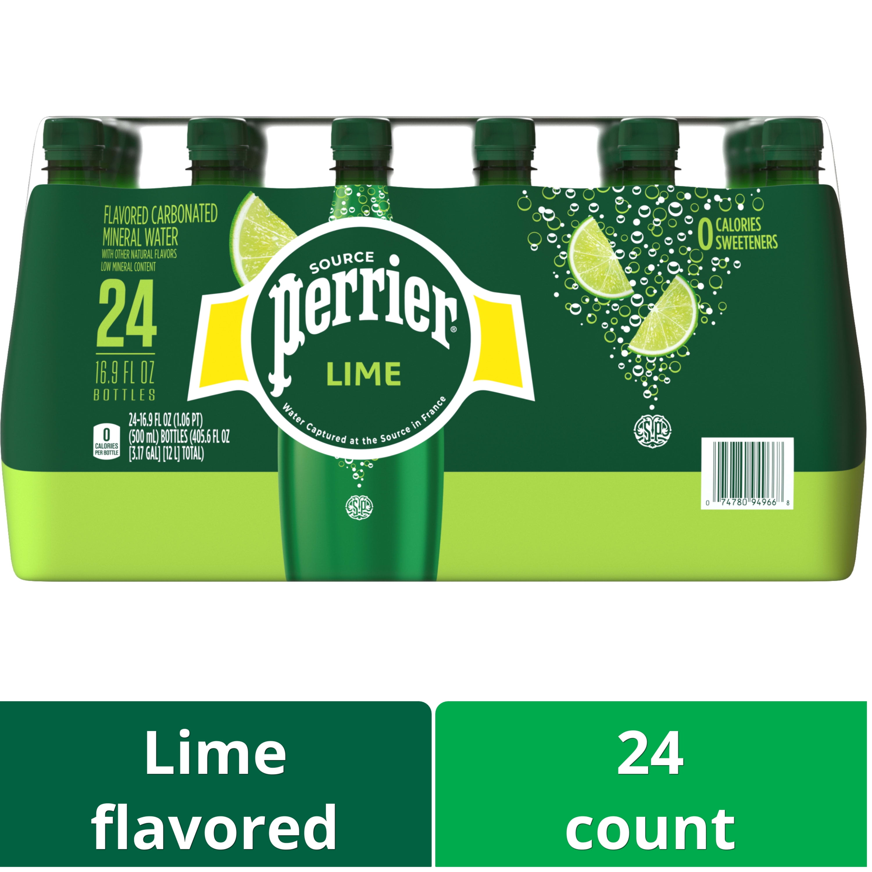 Perrier Lime Flavored Sparkling Water, 405.6 fl oz, 24 Pack Plastic Water Bottles - Walmart.com